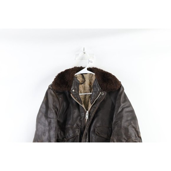 Schott | Jackets & Coats | Vintage 7s Schott 36 Thrashed Is 674 Ms Leather Flight Bomber Jacket ...